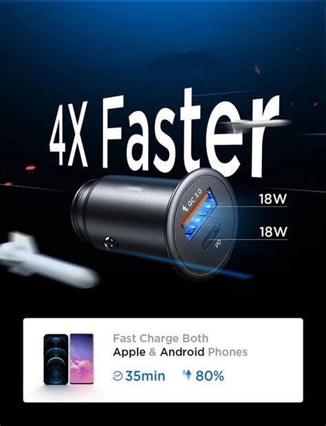 Купити Автомобільний зарядний пристрій 18w Usb Type C Pd3 0 Black