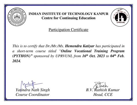 python certification uprvunl iitkanpur hemendra katiyar