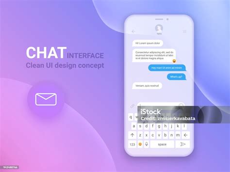 Aplikasi Antarmuka Obrolan Dengan Jendela Dialog Konsep Desain Ui Seluler Bersih Sms Messenger
