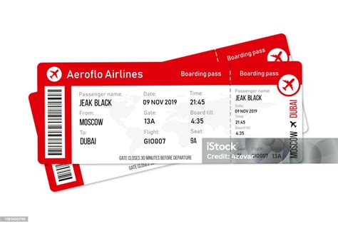 Conception Réaliste De Billet Davion Avec Le Nom De Passager
