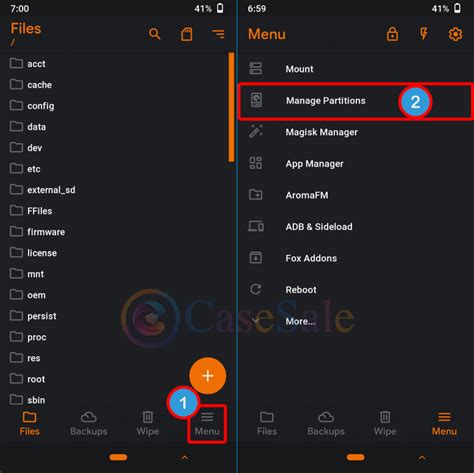 آموزش تنظیم کارخانهfactory Reset در Orangefox Casesale