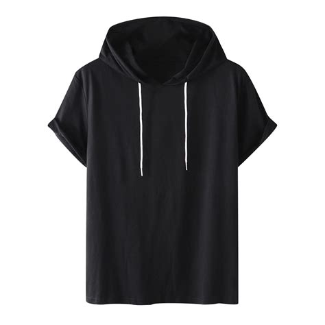 Ddapj Pyju Mens Short Sleeve Hoodie On Clearance Cotton Athletic