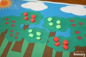 Preschool Playdough Mats Apple Tree Counting Mat