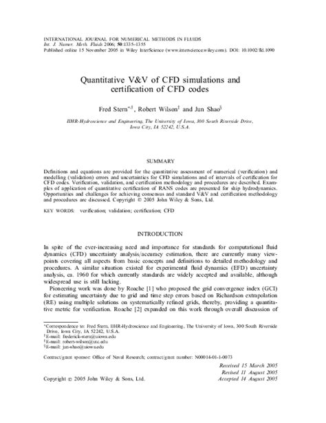 pdf quantitative vandv of cfd simulations and certification of cfd codes