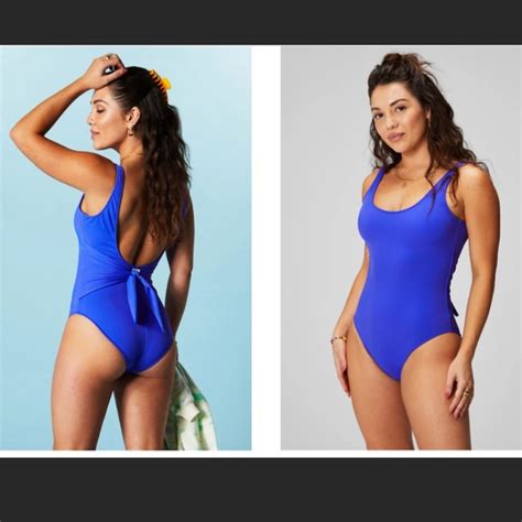 Fabletics Swim Fabletics Scoop Tie Back Shaping Onepiece Swimsuit