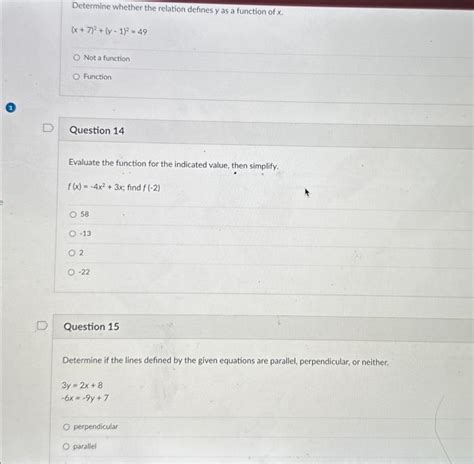 Solved Determine Whether The Relation Defines Y As A Chegg