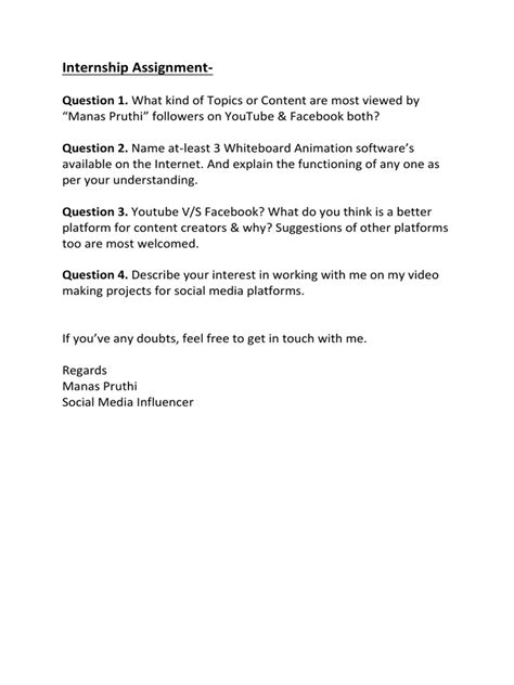 Internship Assignment Pdf