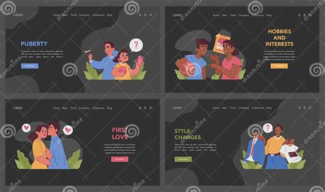 Adolescent Development Concept Flat Vector Illustration Stock Vector