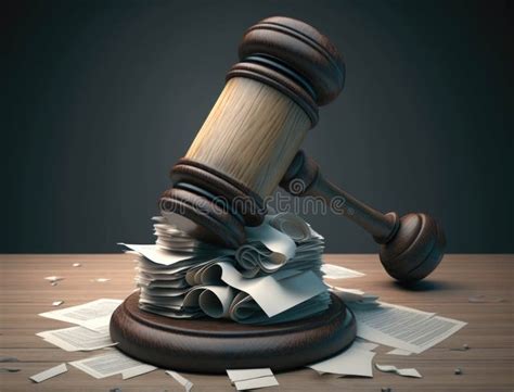 A Gavel Slamming Down On A Pile Of Contracts Signifying Both Parties