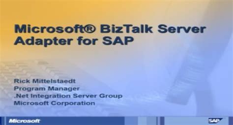Free Download Microsoft Biztalk Server Adapter For Sap Powerpoint Presentation
