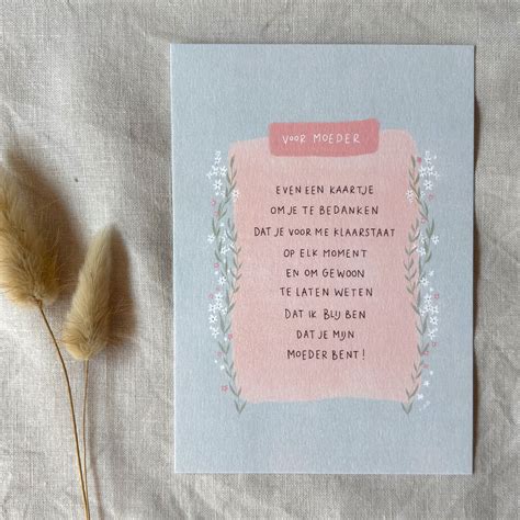 Ansichtkaart Gedicht Moeder Je
