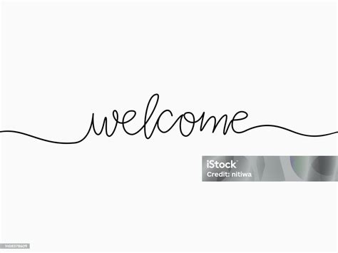 간단한 검은 칠월 서예 연속 레터링 텍스트 라인 헤더 배경 배너 커버 카드 레이블 배경 화면을위한 테마 요소를 환영합니다 포장지 원활한 글꼴 벡터 디자인 만화에 대한 스톡