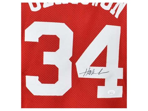 Hakeem Olajuwon Signed Custom Houston Basketball Jersey Red Jsa