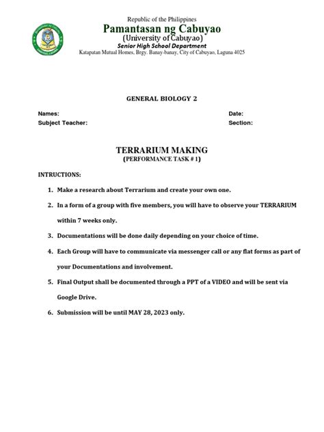 performance task 1 gen biology 2 pdf career and growth wellness