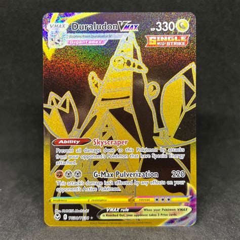 Pokemon TCG Duraludon VMAX Gold Secret Rare TG TG Sword Shield Silver Tempest Trading