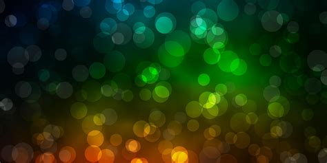 Dark Green Red Vector Texture With Disks Illustration With Set Of Shining Colorful Abstract