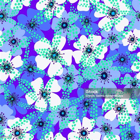 매끄러운 꽃 싹 은 점선 물결 모양의 질감 표면 패턴에 실루엣 목초지 데이지 실루엣이 돋보입니다 직물을 위한 트렌디한 플랫 플로럴 장식 0명에 대한 스톡 벡터 아트 및 기타