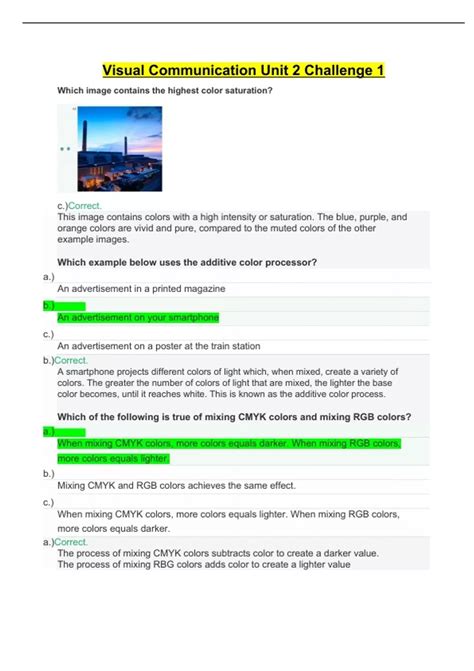 Sophia Pathways Visual Communication Unit 2 Challenge 1 With Answers