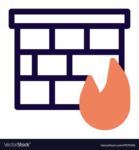 Monitoring Network Traffic With A Firewall Vector Image