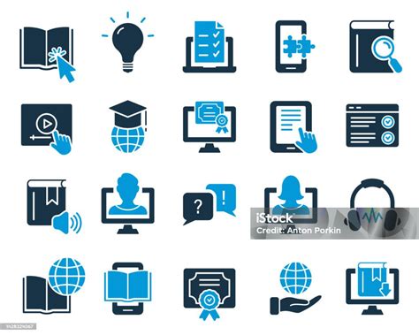 Icône Silhouette De Lapprentissage En Ligne De Léducation En Ligne Et À