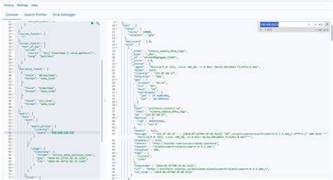 different outputs when using kibana inspect and dashboard kibana