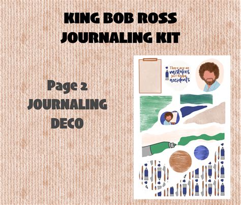 King Bob Ross Journaling Sticker Kit Digital Download Erin Floto Designs