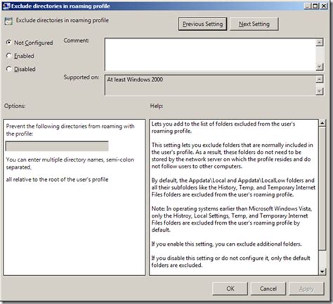 Group Policy Setting Of The Week 6 â€“ Exclude Directories In Roaming