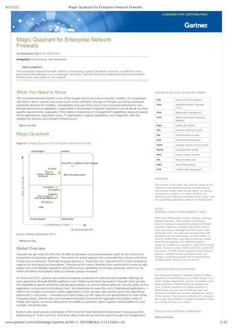 Pdf Magic Quadrant For Enterprise Network Firewalls Dokumen Tips
