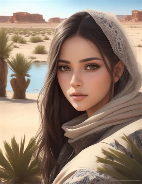 Premium Photo Serenity In The Sands Captivating Portrait Of A Radiant