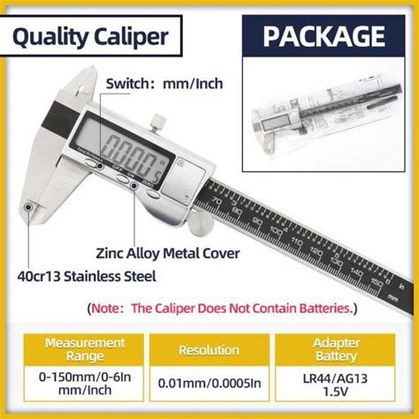 TRACAGE METROLOGIE Quality Caliper Pied à coulisse numérique en acier