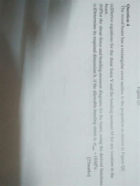 Solved FigureQ Question The Wood Beam Has A Rectangular Chegg