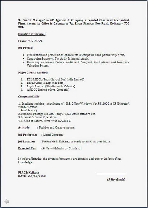 Resume Blog Co Resume Sample Ca And Cma Cwa Having 18 Years Rich Experience In Finance And Accounts