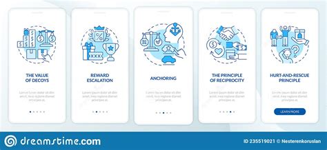 Neuromarketing Canons Onboarding Mobile App Page Screen Stock Vector Illustration Of Layout