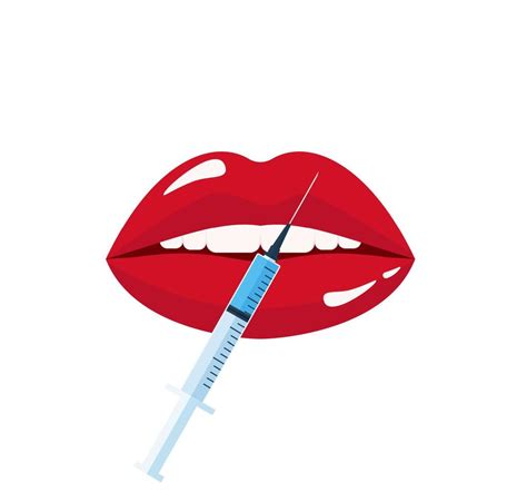 Modern Vector Illustration Of Lips Injections Lip Augmentation
