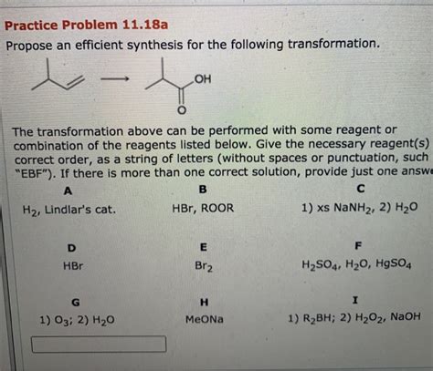Practice Problem 1118a Propose An Efficient