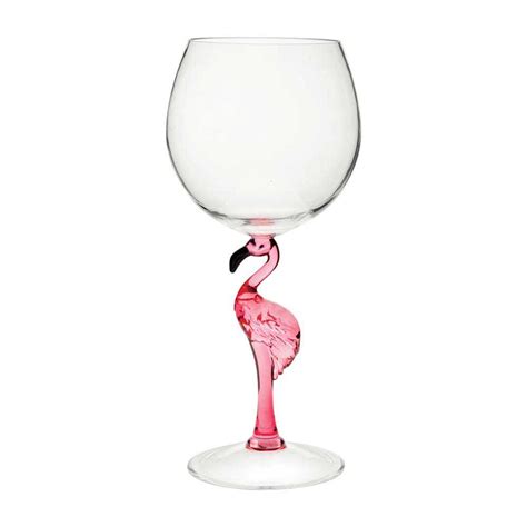 Pink Flamingo Stemmed Acrylic Wine Glass Beach Party Decorations