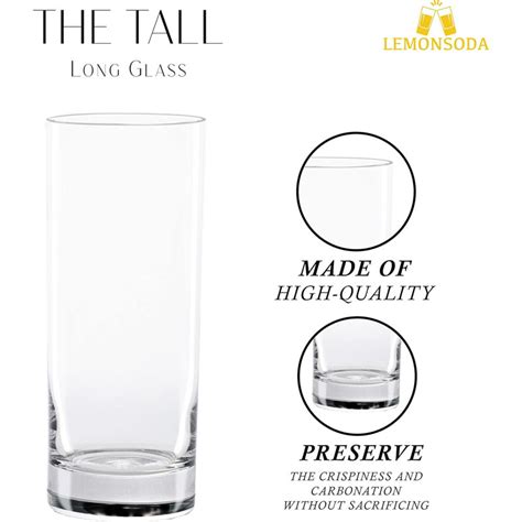 Lemonsoda Highball Glasses Crystal Clear Heavy Base Tom Collins Glasses