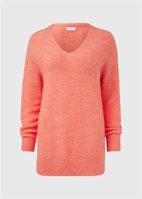 Orange Spandex V Neck Jumper Matalan