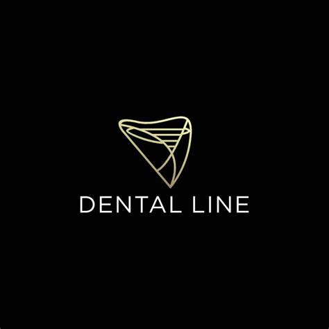 Tooth Shape Logo With Line Art Design Style Concept 35373720 Vector Art