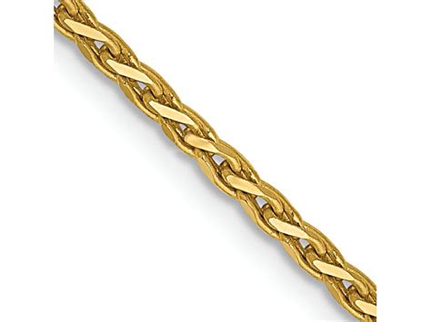 14k Yellow Gold 19mm Solid Diamond Cut Parisian Wheat 24 Inch Chain