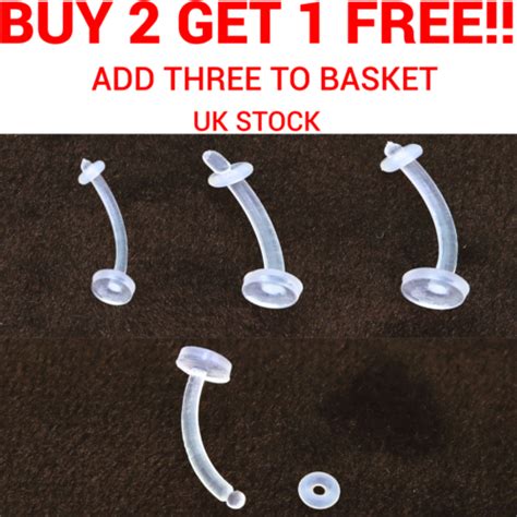 3 Curve Clear Retainer Eyebrow Nose Straight Ear Helix Daith Piercing