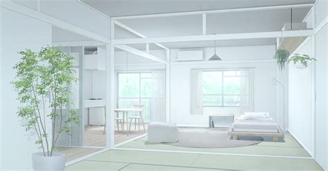 背景素材 【フリー素材】ミニマムなリノベ部屋 もぐもぐ背景描きのイラスト Pixiv