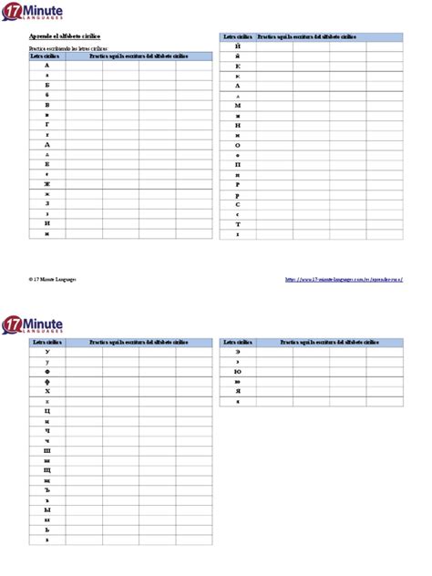Aprende El Alfabeto Cirílico Pdf