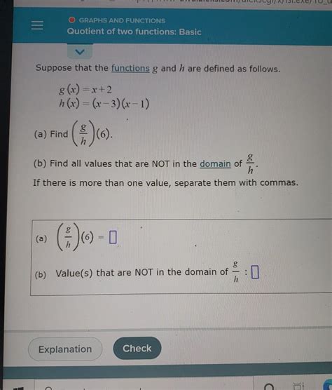 Solved GRAPHS AND FUNCTIONS Quotient Of Two Functions Basic Chegg