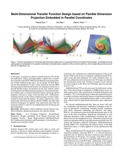 Pdf Multi Dimensional Transfer Function Design Based On Flexible