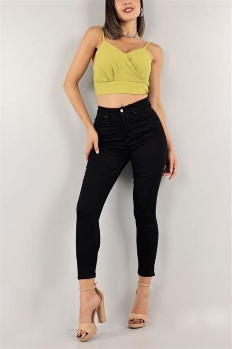 Ramrod Isrete Kadın Siyah Dar Paça Jeans Kot Solmaz Toparlayıcı