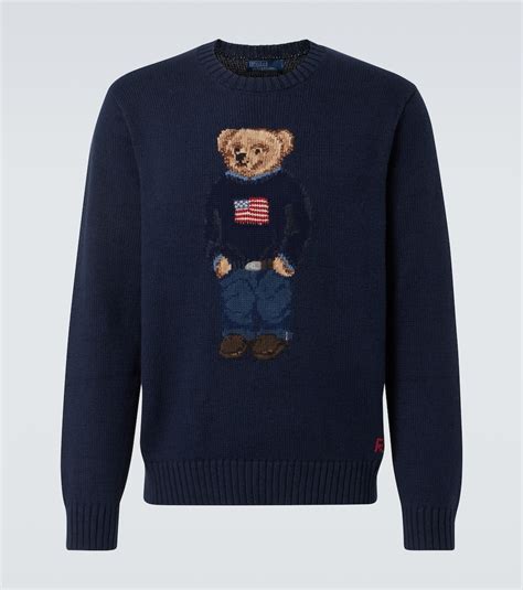 블루 Polo Bear 코튼 리넨 스웨터 Polo Ralph Lauren Mytheresa