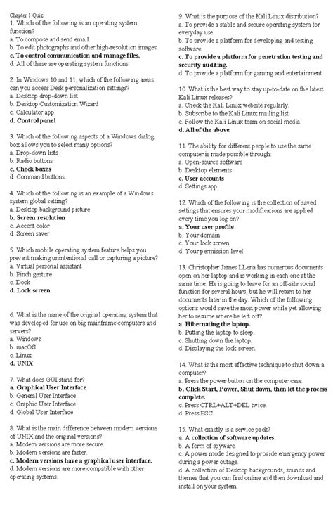 Chapter Quiz Quiz Chapter Quiz Which Of The Following Is