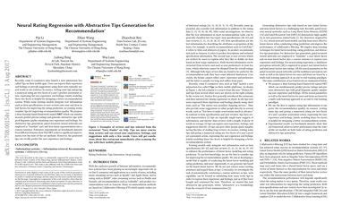 Neural Rating Regression With Abstractive Tips Generation For