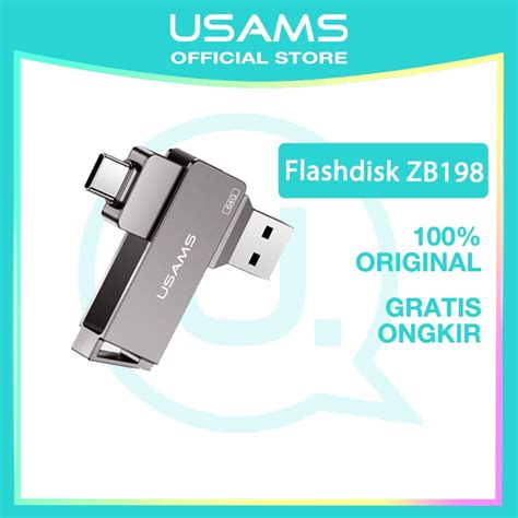 Jual USAMS Official Original Flashdisk ZB198 199 200 OTG Type C USB 16 32 64 GB Rotatable